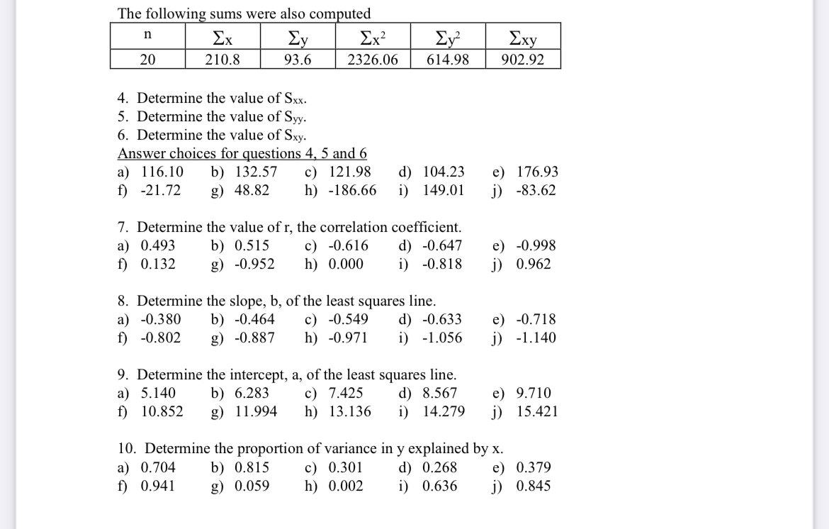 Solved The following sums were also | Chegg.com