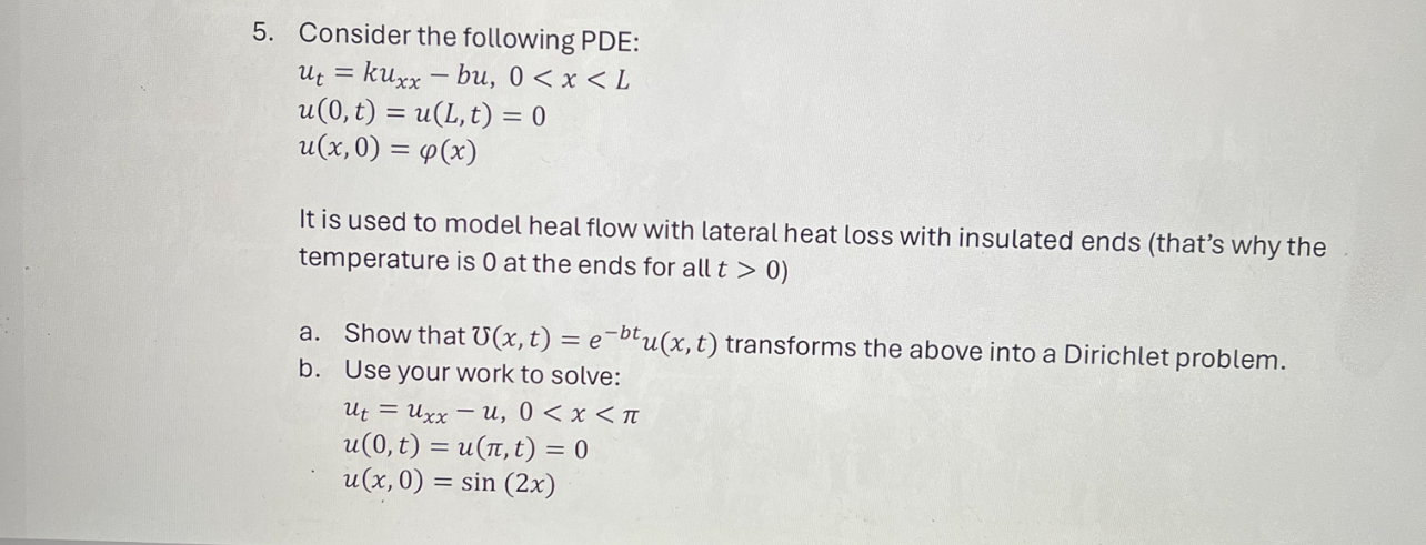 Solved Consider the following PDE:)>(0 | Chegg.com