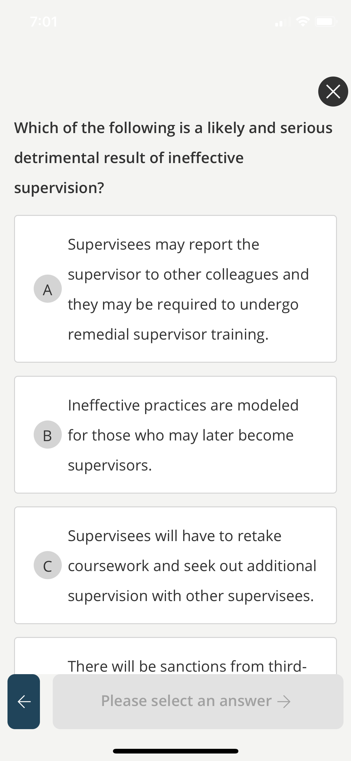 Solved Which of the following is a likely and serious | Chegg.com
