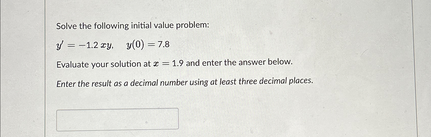 Solved Solve the following initial value | Chegg.com