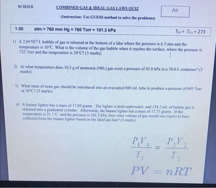 Solved (Instruction: Use GUESS method to solve the problems) | Chegg.com