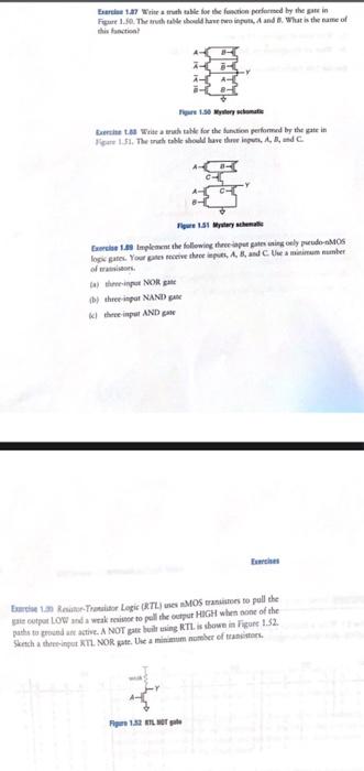 Solved Exarcise 1.84 Sketch a transistor-level circuit for | Chegg.com