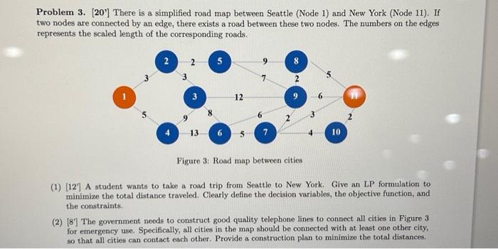 Solved Problem 3. [20'] There is a simplified road map | Chegg.com