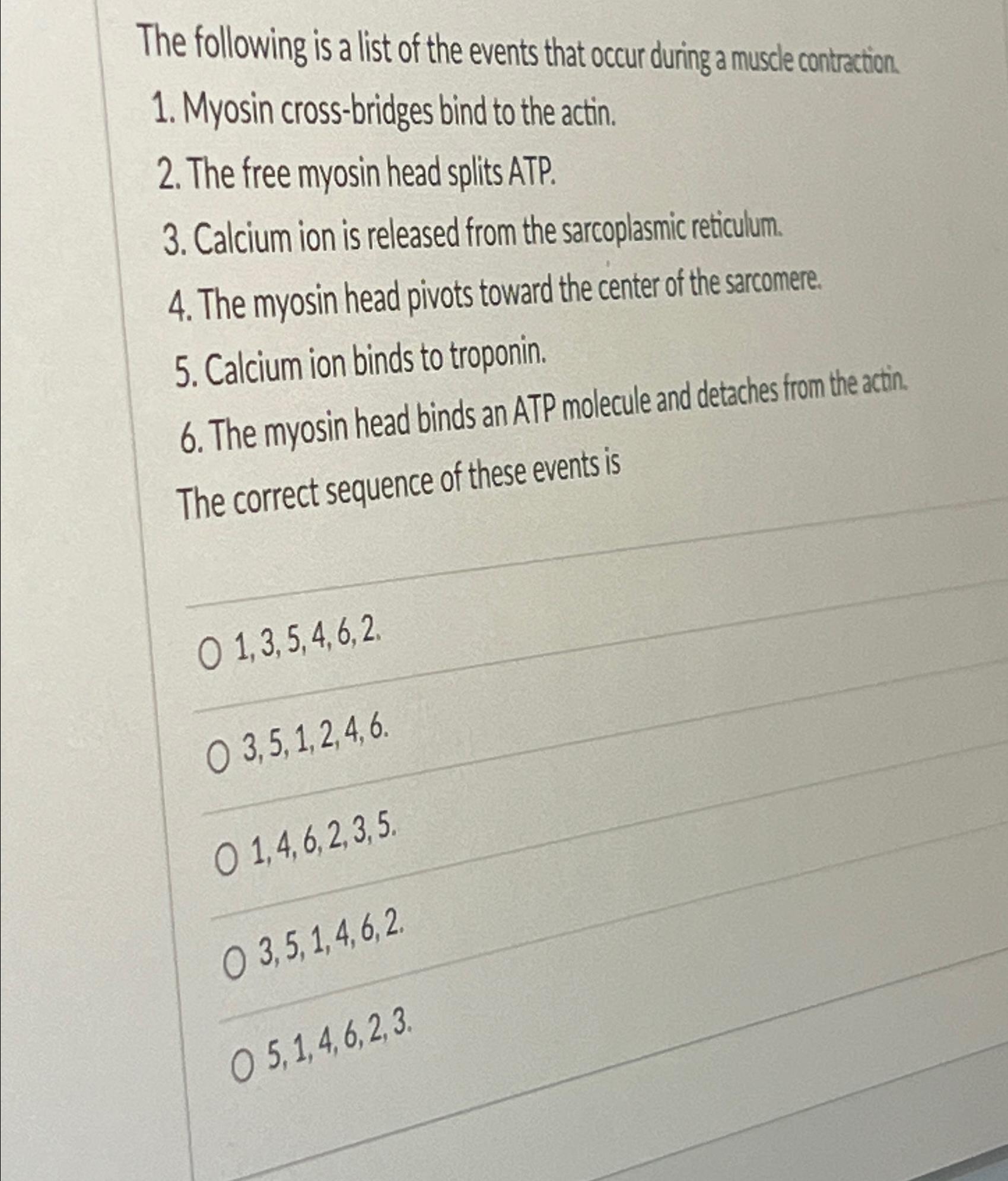 Solved The following is a list of the events that occur | Chegg.com