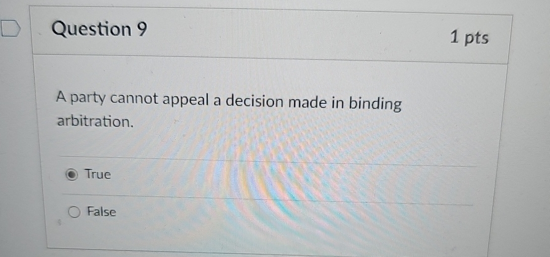 Solved Question 91 ﻿ptsA party cannot appeal a decision made | Chegg.com