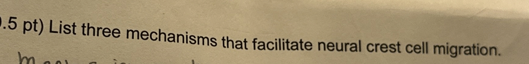 High Quality SOLUTION List three mechanisms that facilitate neural crest | Chegg.com