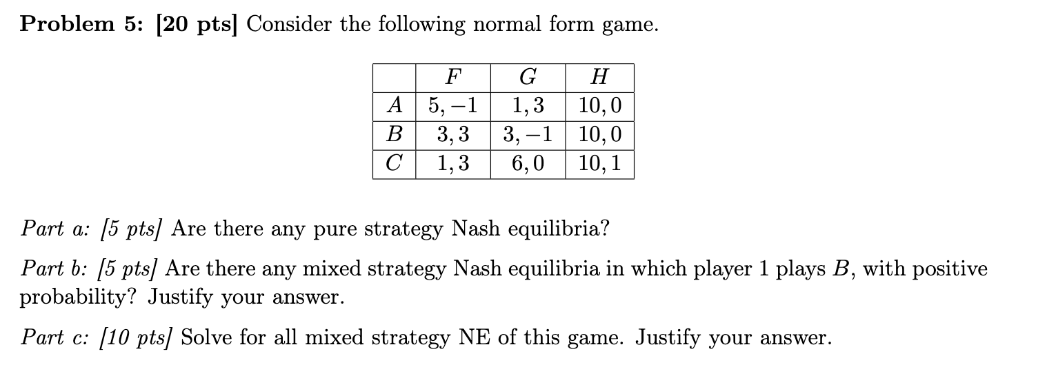 Solved Problem 5: [20 ﻿pts] ﻿Consider the following normal | Chegg.com