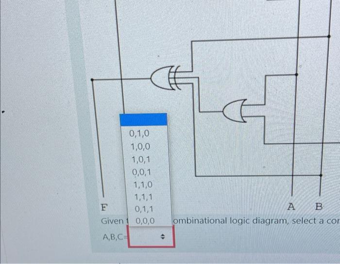 Solved 여 F G A B C Given the above combinational logic | Chegg.com