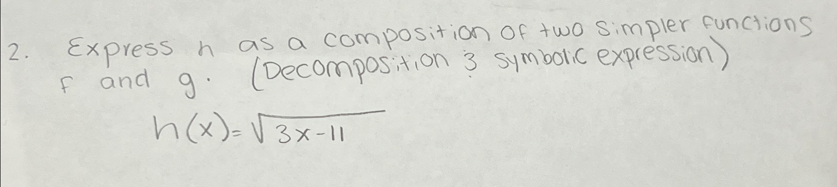 Solved Express n ﻿as a composition of two simpler functions | Chegg.com
