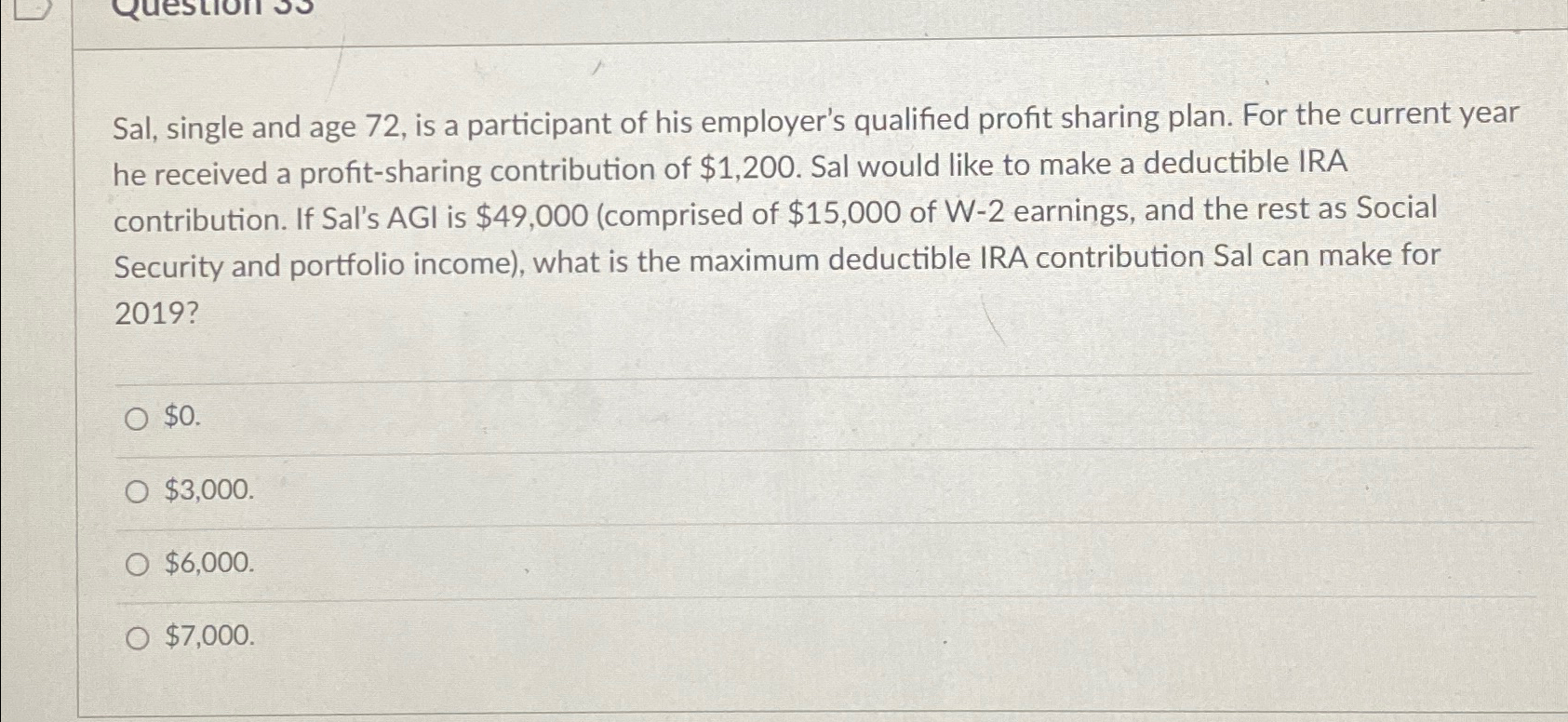 Solved Sal, single and age 72 , ﻿is a participant of his | Chegg.com
