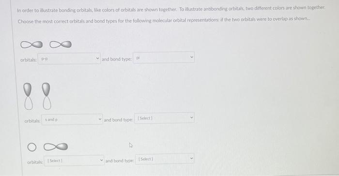 [Solved]: in order to illustrate bondinig orbitals, like co