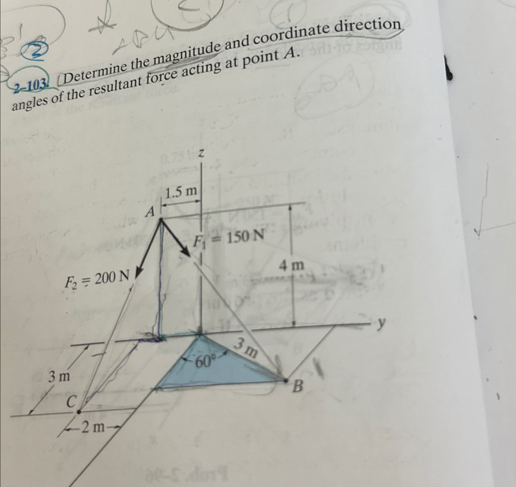 Determine the magnitude and coordinate direction | Chegg.com