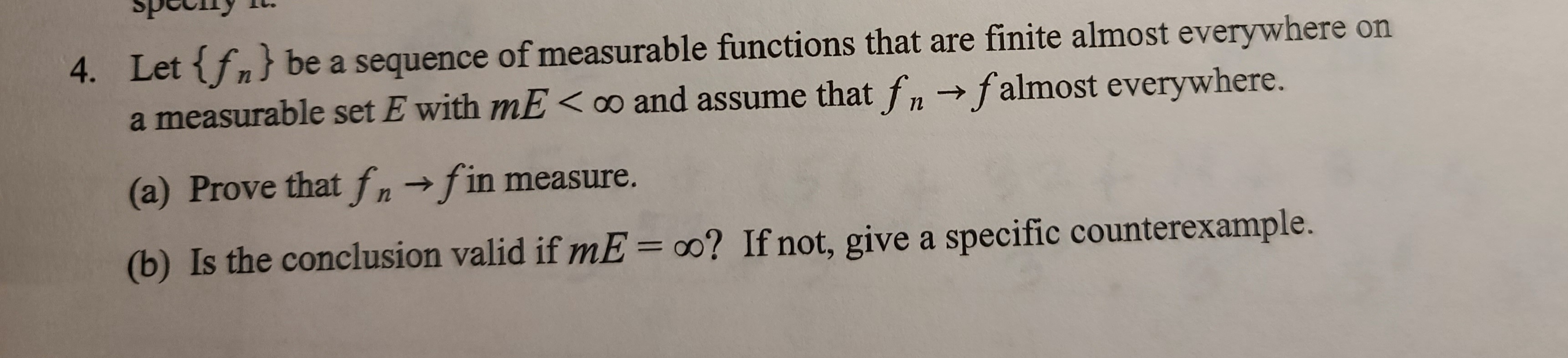 Solved Let {fn} be A Sequence Of Measurable Functions That