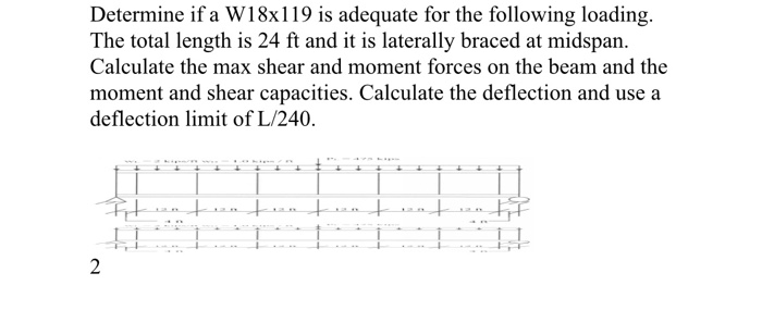 Solved Determine if a W18x119 is adequate for the following | Chegg.com