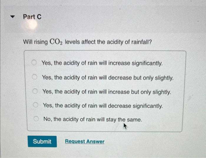 Solved Normal rain has a pH of 5.6 due to dissolved | Chegg.com
