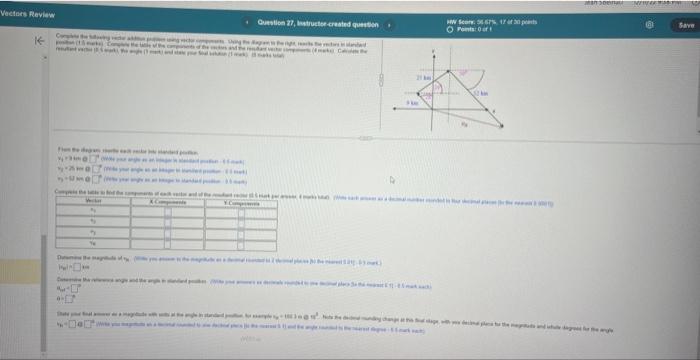 Vector Addition Problem Using Vector Components
