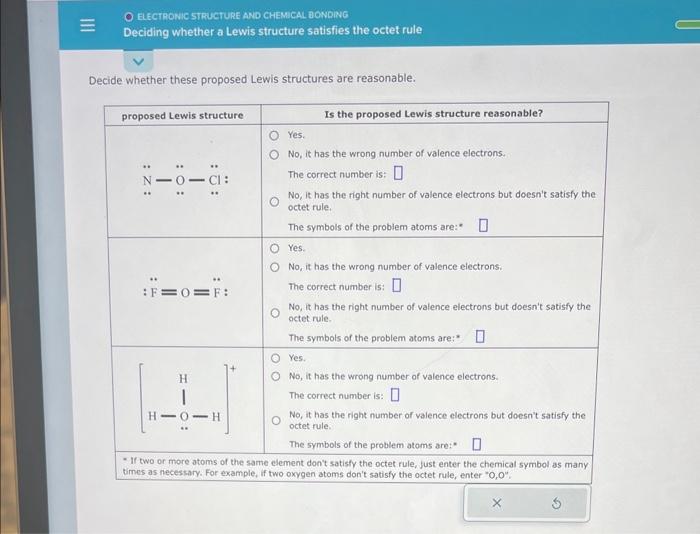 Solved Decide Whether These Proposed Lewis Structures Are