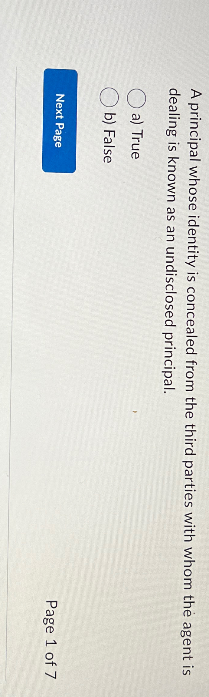 Solved A principal whose identity is concealed from the | Chegg.com