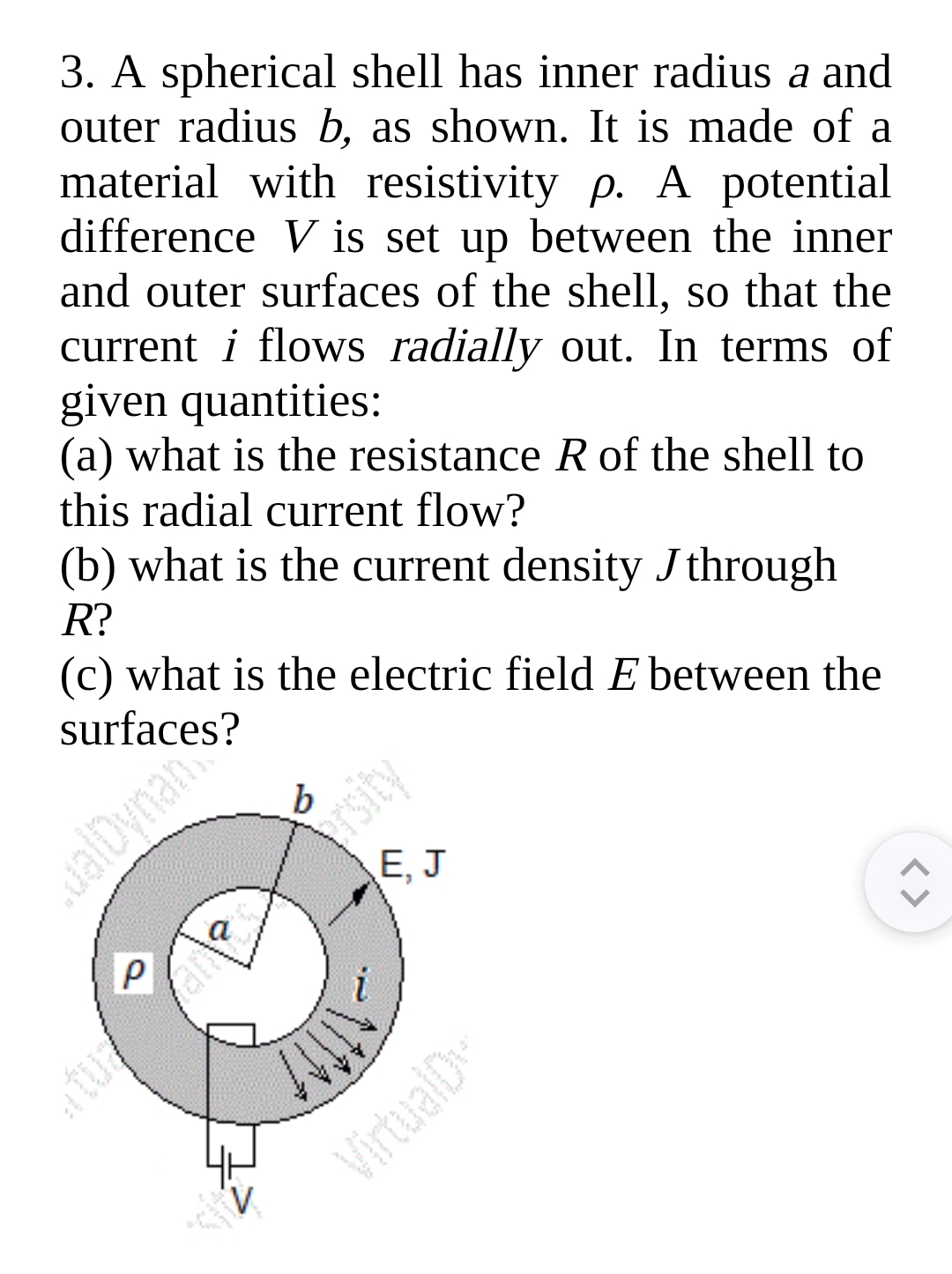 Solved A spherical shell has inner radius a andouter radius | Chegg.com