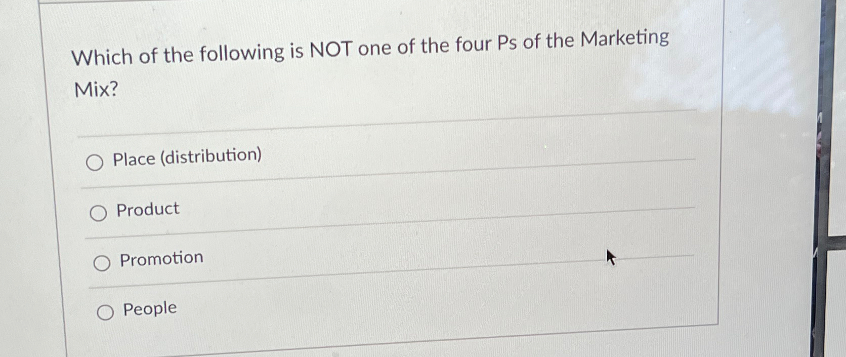 Solved Which of the following is NOT one of the four Ps of | Chegg.com