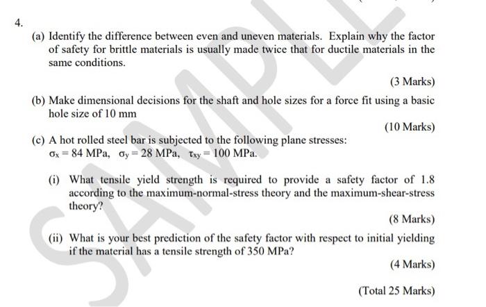 Solved (a) Identify the difference between even and uneven | Chegg.com