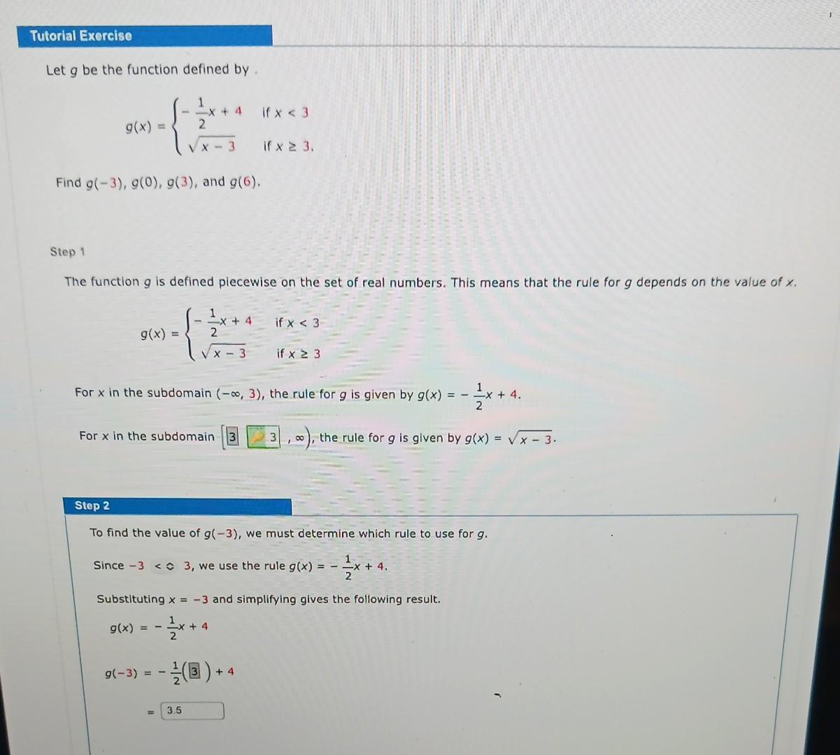 Solved Let g be the function defined by g(x)={−21x+4x−3 if | Chegg.com