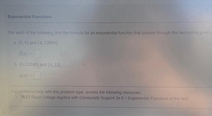 Solved For each of the following, find the formula for an | Chegg.com