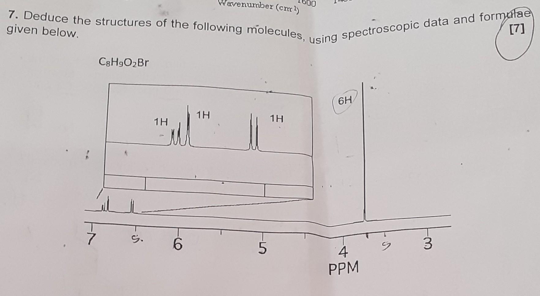 Solved 7. Deduce the structures of the following molecules | Chegg.com