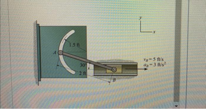 Solved The slider block moves with a velocity of vB=5ft/s | Chegg.com