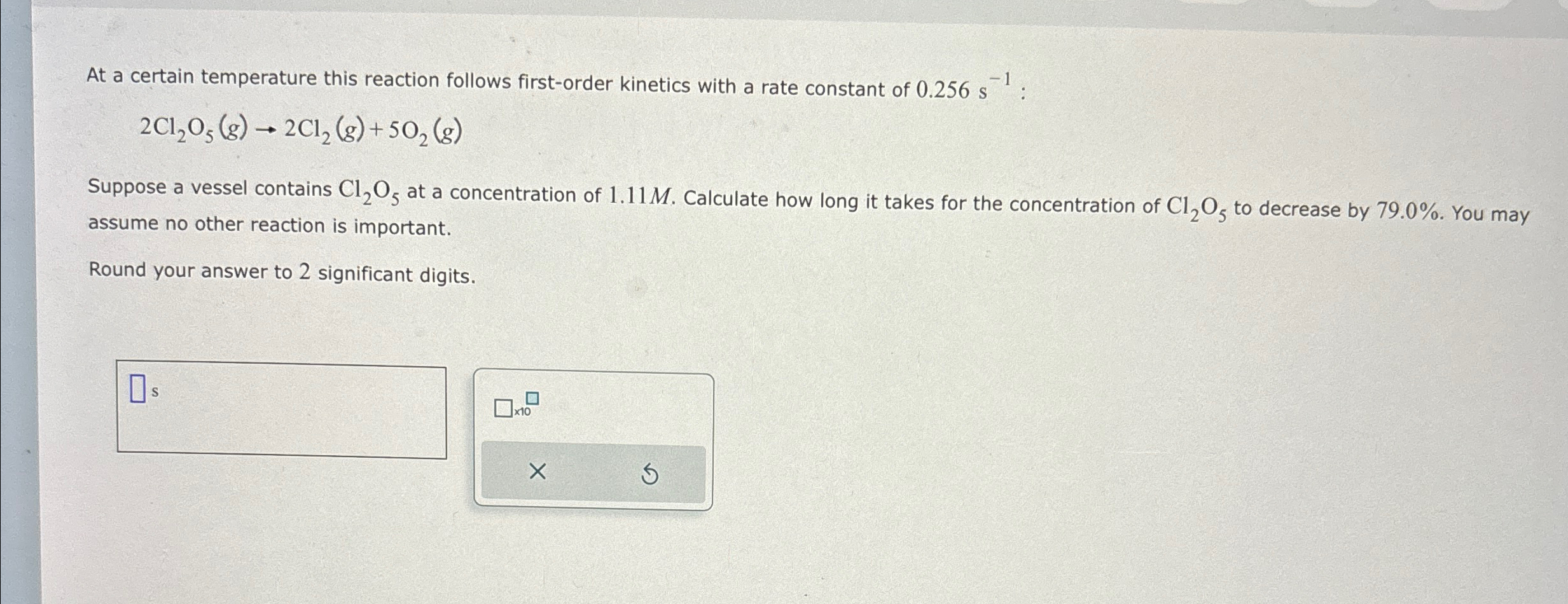 Solved At a certain temperature this reaction follows | Chegg.com