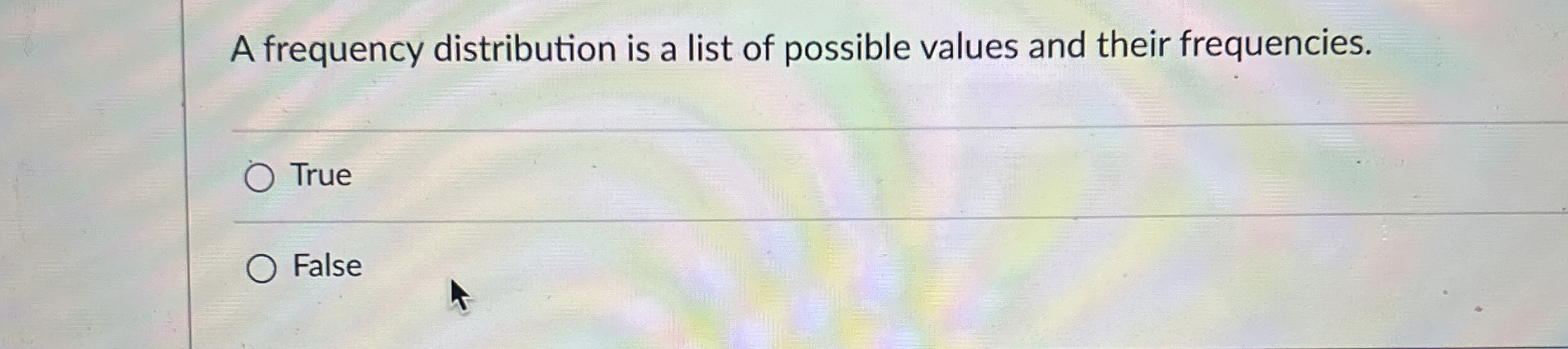 Solved A frequency distribution is a list of possible values | Chegg.com