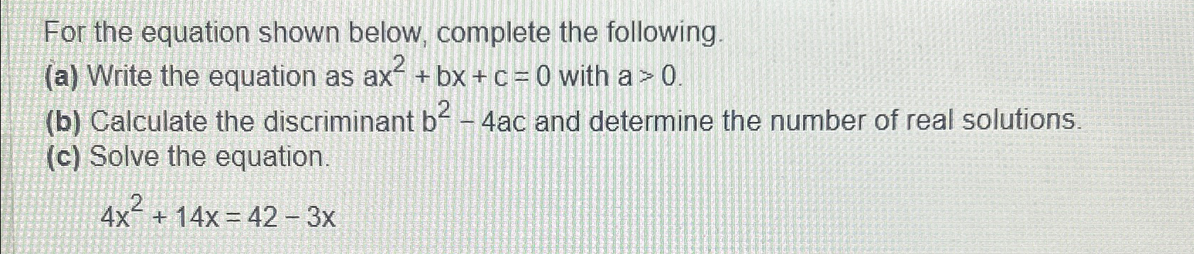 Solved For the equation shown below, complete the | Chegg.com