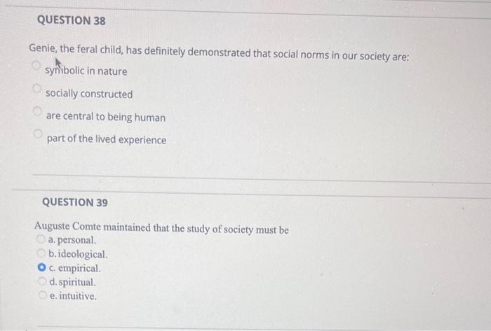 Genie, the feral child, has definitely demonstrated | Chegg.com