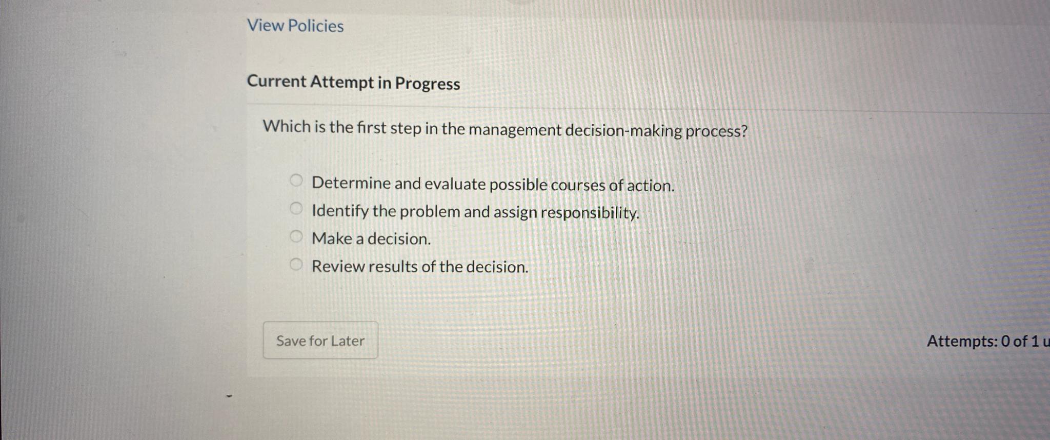 Solved View PoliciesCurrent Attempt in ProgressWhich is the | Chegg.com
