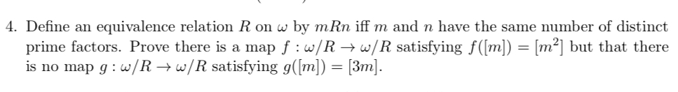 Solved Define an equivalence relation R ﻿on ω ﻿by mRn ﻿iff m | Chegg.com
