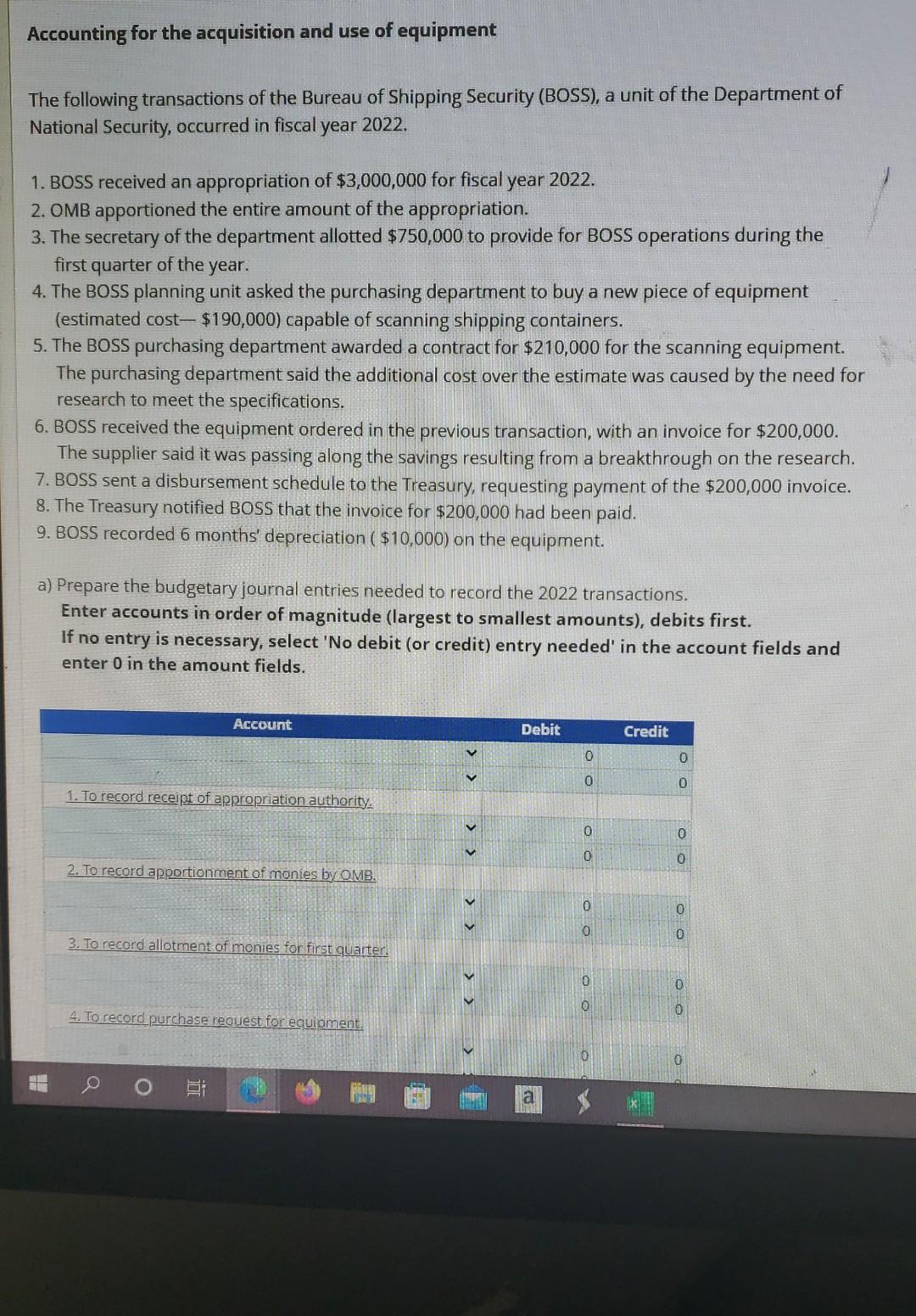 Accounting for the acquisition and use of equipment | Chegg.com