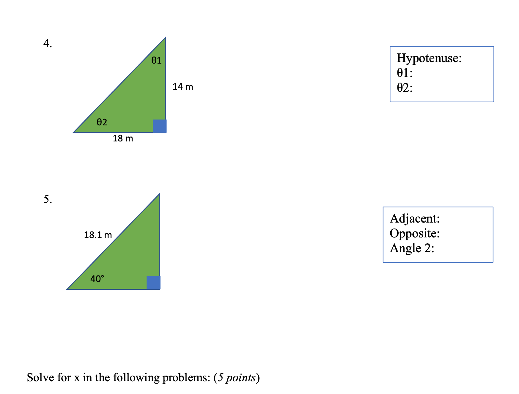Solved Help me solve these two triangles | Chegg.com