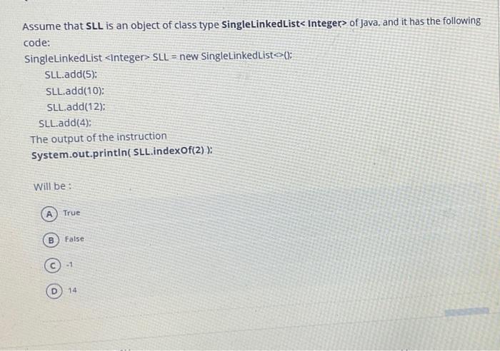 Solved Assume that SLL is an object of class type | Chegg.com