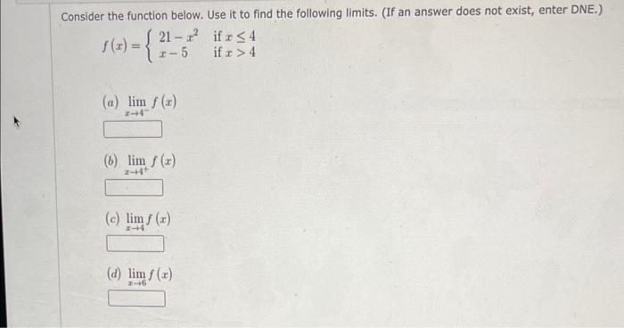 Solved Consider the function below. Use it to find the | Chegg.com