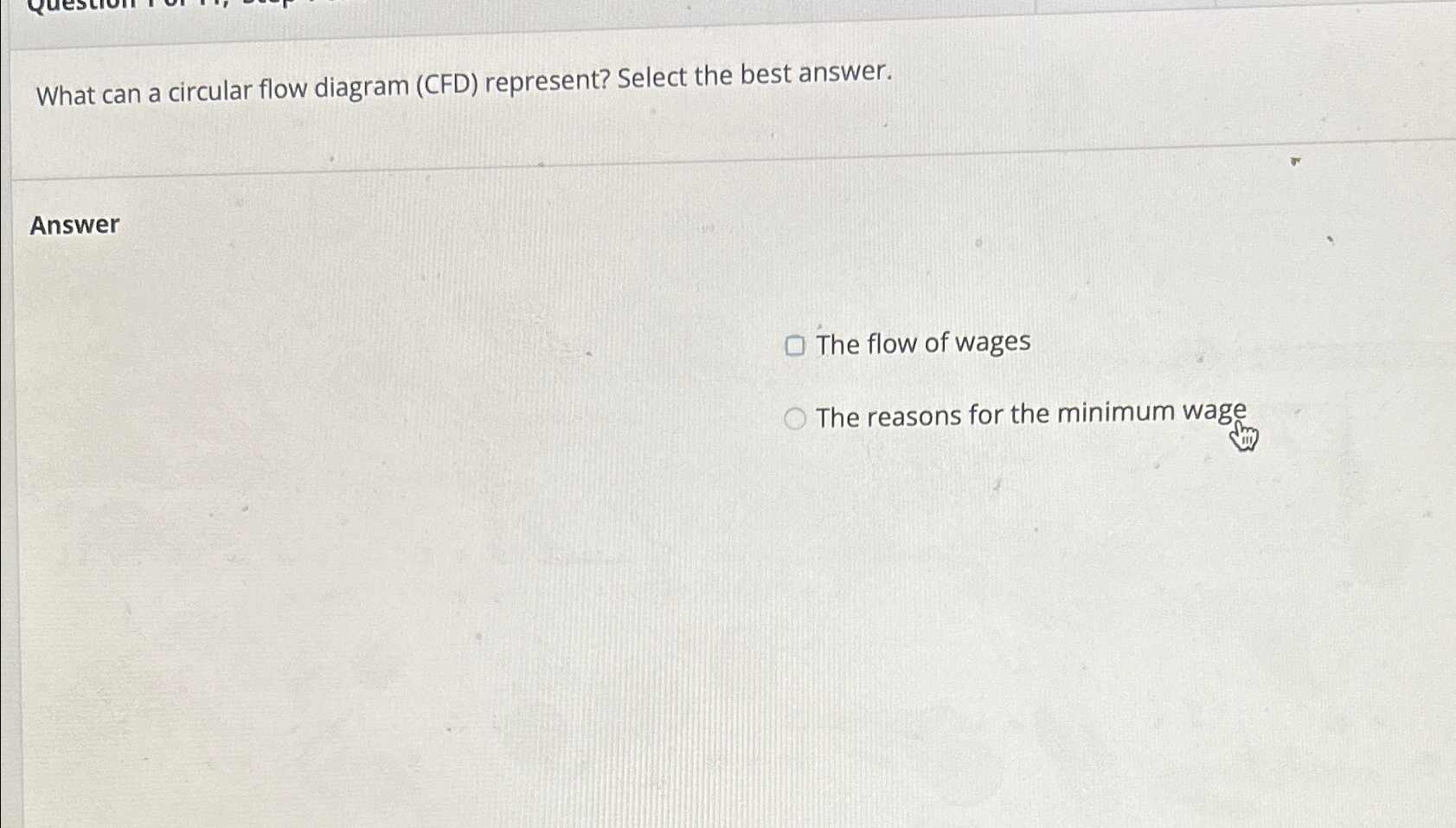 Solved What can a circular flow diagram (CFD) ﻿represent? | Chegg.com