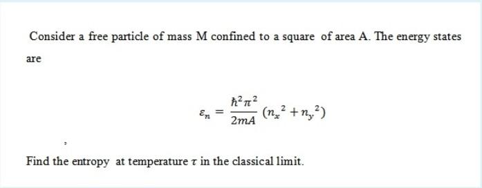 Solved Consider a free particle of mass M confined to a | Chegg.com