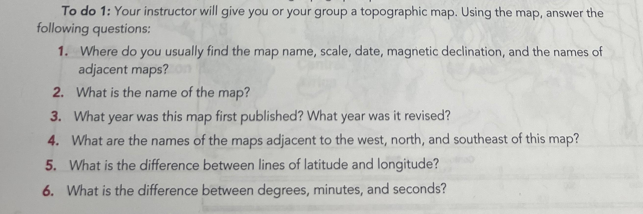 Solved To do 1: Your instructor will give you or your group | Chegg.com