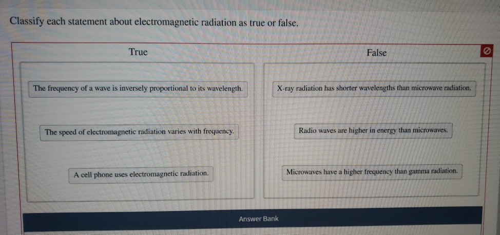 Solved Classify each statement about electromagnetic | Chegg.com