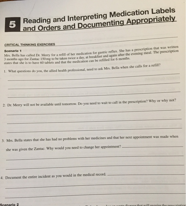 Solved Reading and Interpreting Medication Labels and Orders | Chegg.com