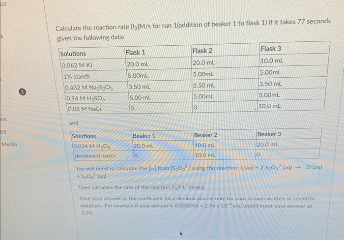 Solved Calculate the reaction rate [12]M/s for run 1 | Chegg.com