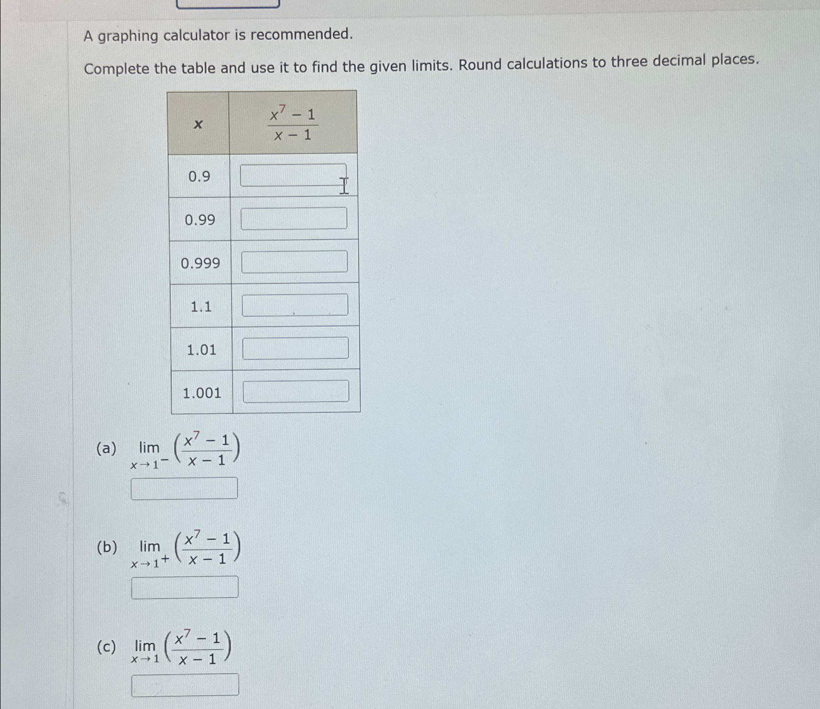 Solved A graphing calculator is recommended.Complete the | Chegg.com