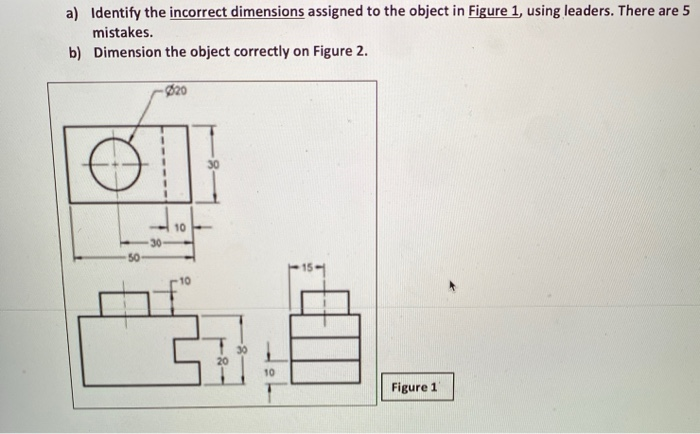 Solved a) Identify the incorrect dimensions assigned to the | Chegg.com