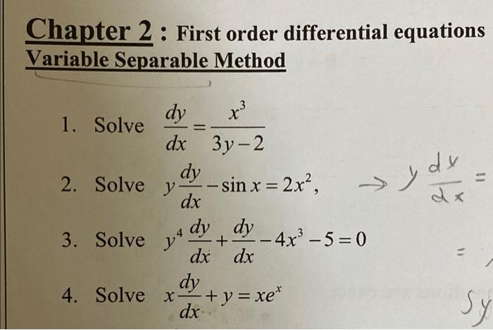 Solved Chapter 2: First order differential equations | Chegg.com