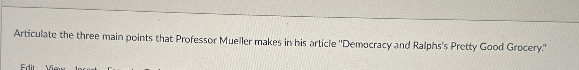 Solved Articulate the three main points that Professor | Chegg.com