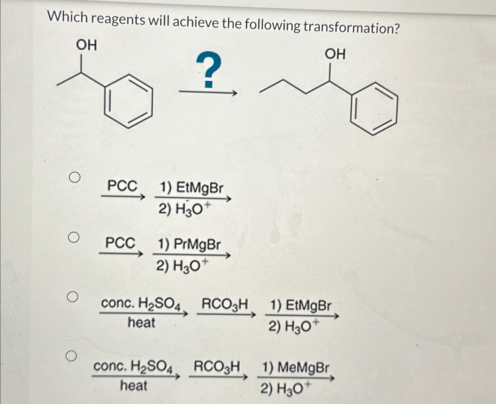 Solved Which reagents will achieve the following | Chegg.com